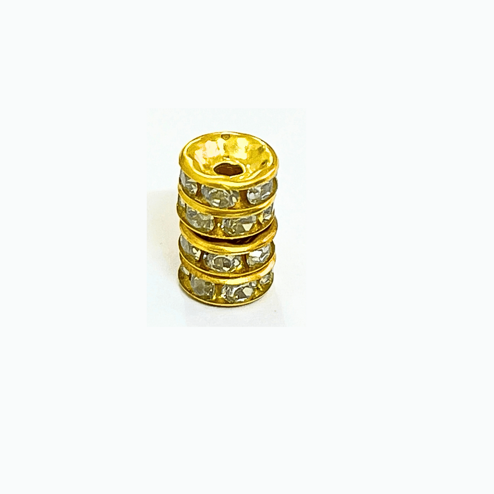 Round Golden color stone metal Tassel Beads